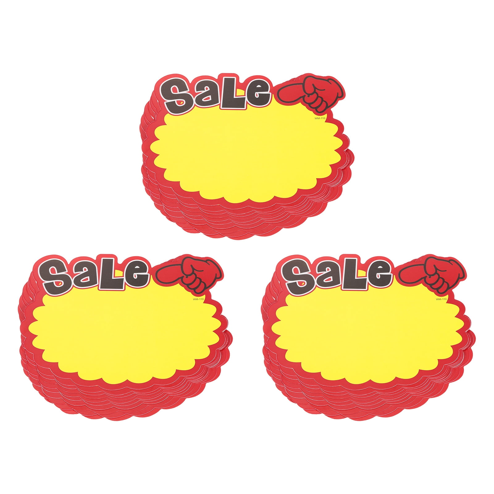 Star Burst SALE Finger Signs Price Tags 7 x 5.5 Inch Red Border Yellow ...