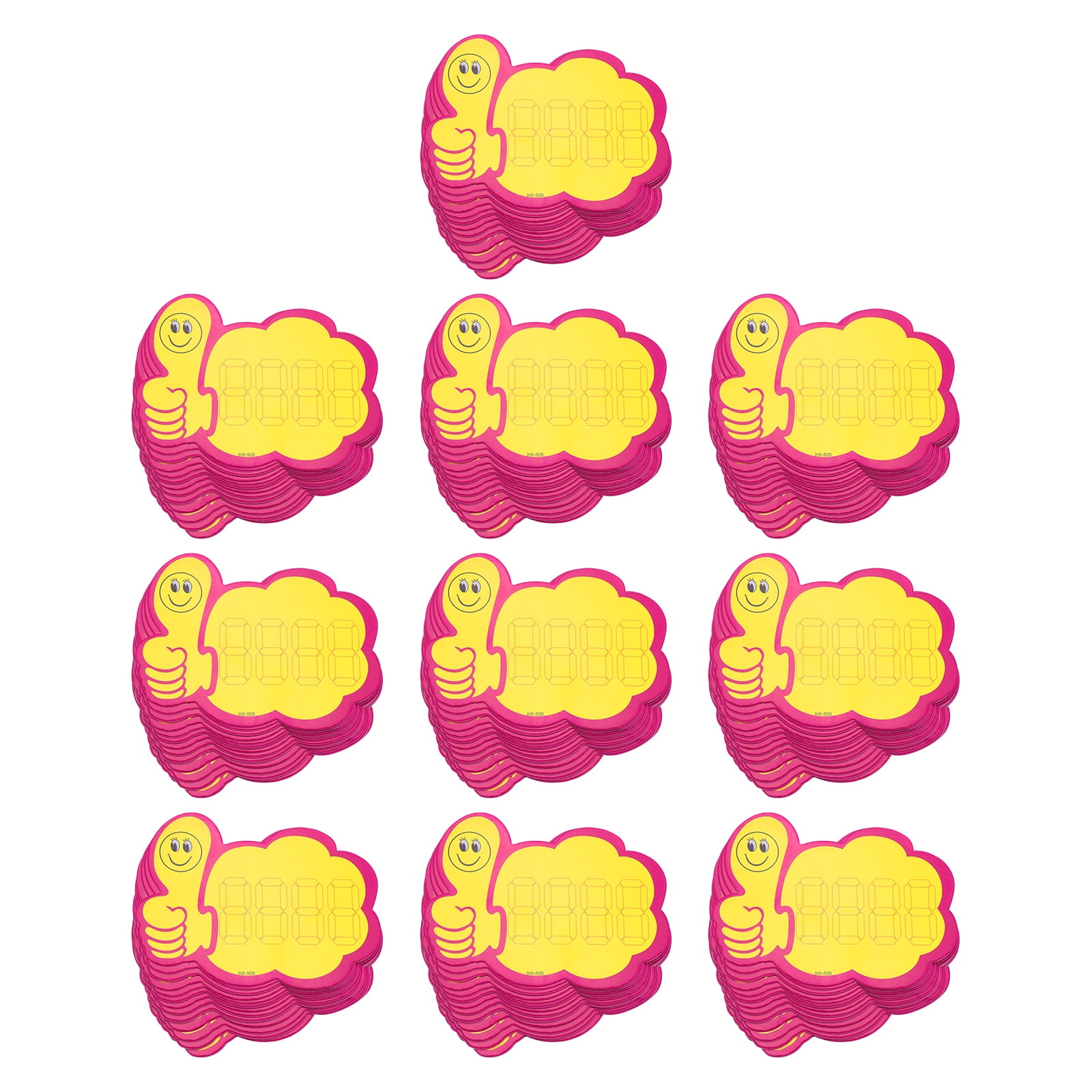 Star Burst Thumb Signs Price Tags 3.5 x 2.8 Inch Pink Border Yellow ...