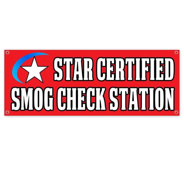 Star Certified Smog Check Station 13 oz Banner | Non-Fabric | Heavy ...