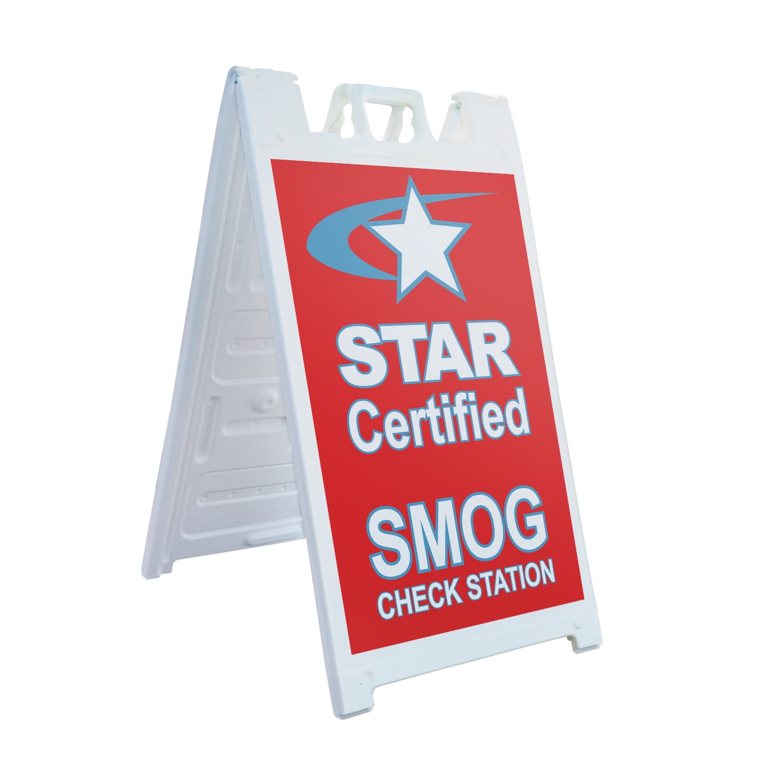 Star Certified Smog Check Station 24" x 36" Double Sided A-Frame ...