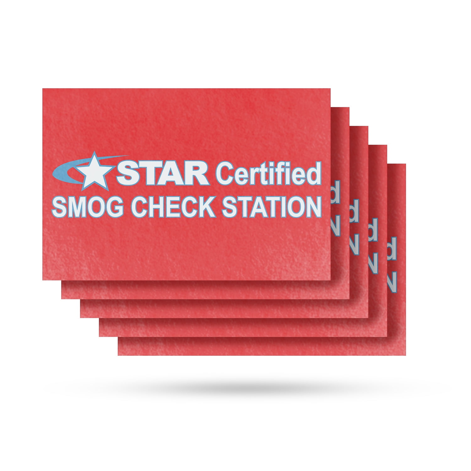 Star Certified Smog Check Station Vinyl Decal 5 Pack of 24 Inch x 36 ...