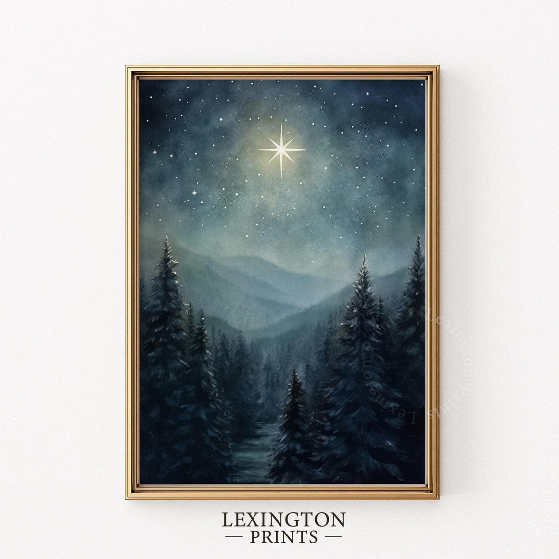 Star Christian Wall Art Christian Cross Art Wall Art Print Forest Print ...