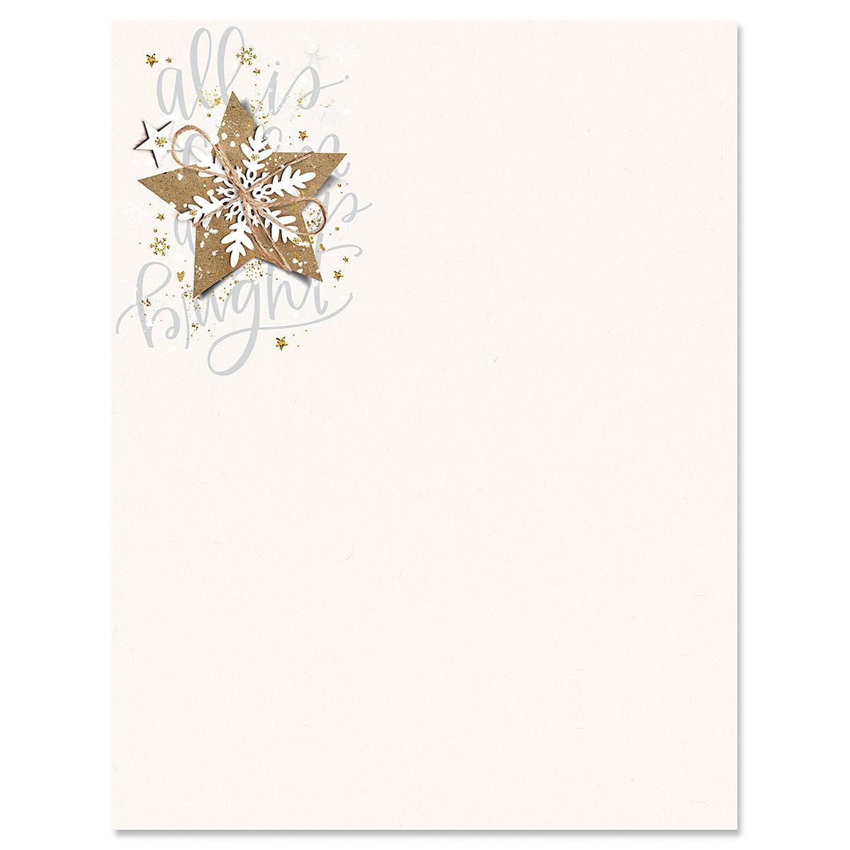 Star Christmas Christmas Letter Papers - Set of 25, 8.5" x 11", Printer ...