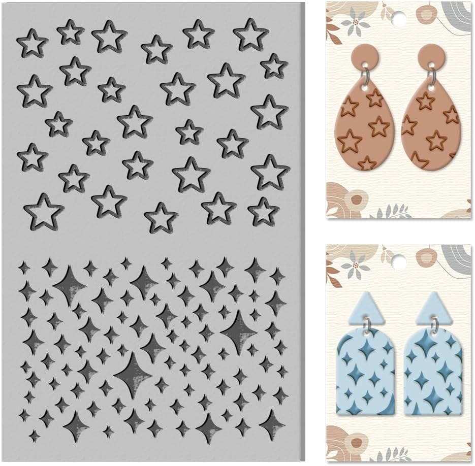 Star Clay Texture Mat Clay Modeling Pattern Pad Texture Sheets for ...