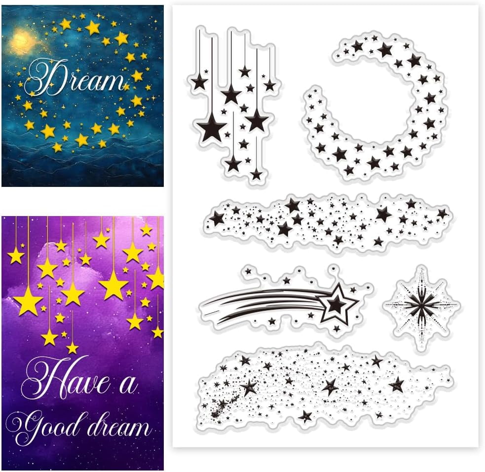 Star Clear Stamps Night Stars Border Silicone Stamp Star Backbround ...