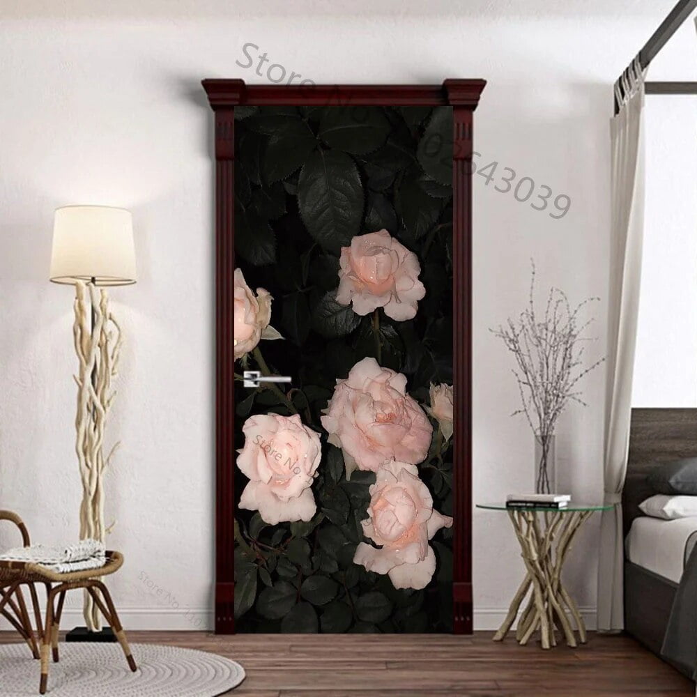 Star Coconut Landscape Door Sticker Self-adhesive Waterproof Scenery ...