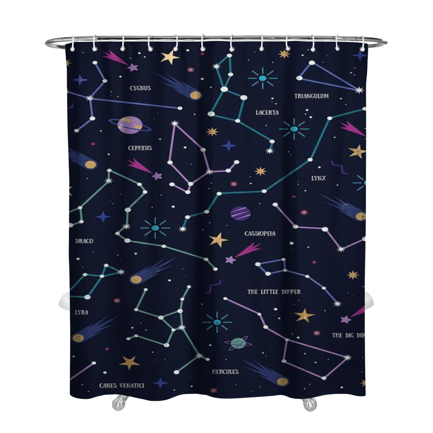 Star Constellation Shower Curtain, Space Astronaut Planet Nebula Cosmic ...
