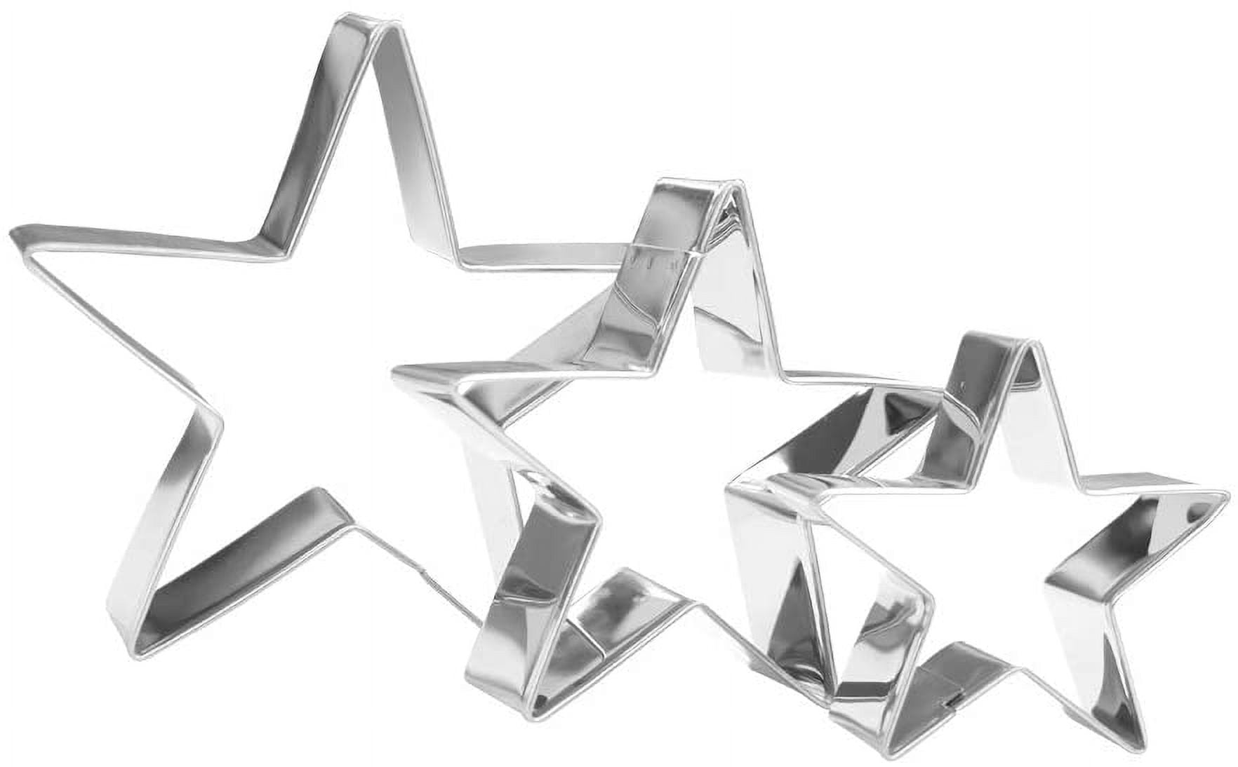 Star Cookie Cutter Set - 3 Piece - Stainless Steel - Walmart.com