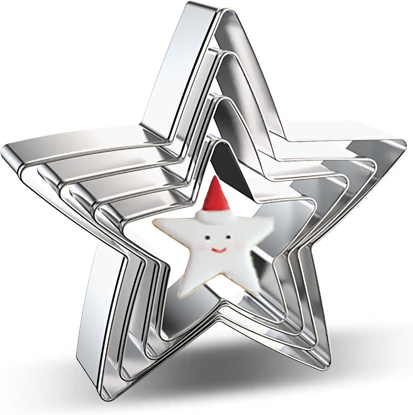 Star Cookie Cutter Set - 4 Pieces Star Shaped Biscuit Molds Fondant ...