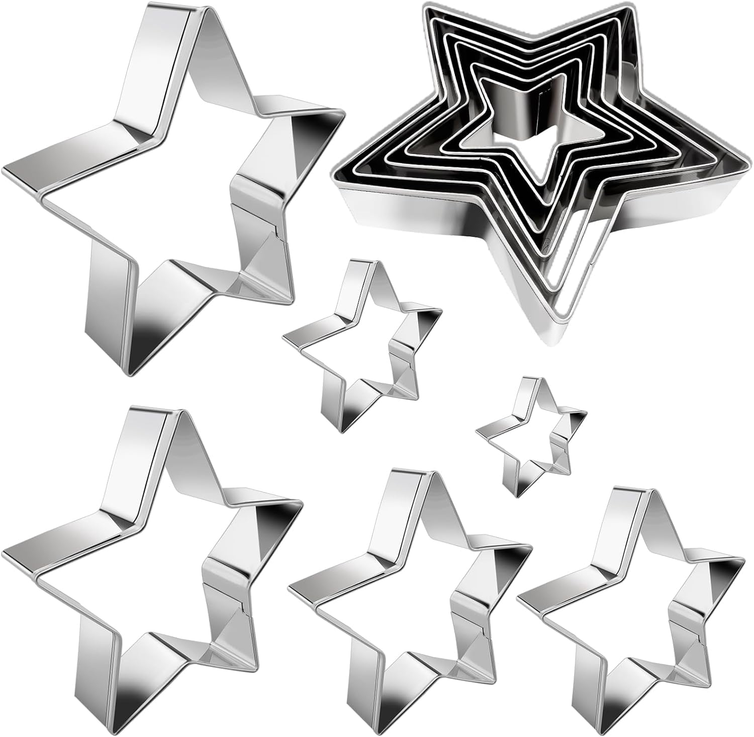Star Cookie Cutter Set 6pcs Star Shaped Mold Metal Cookie Cutters ...