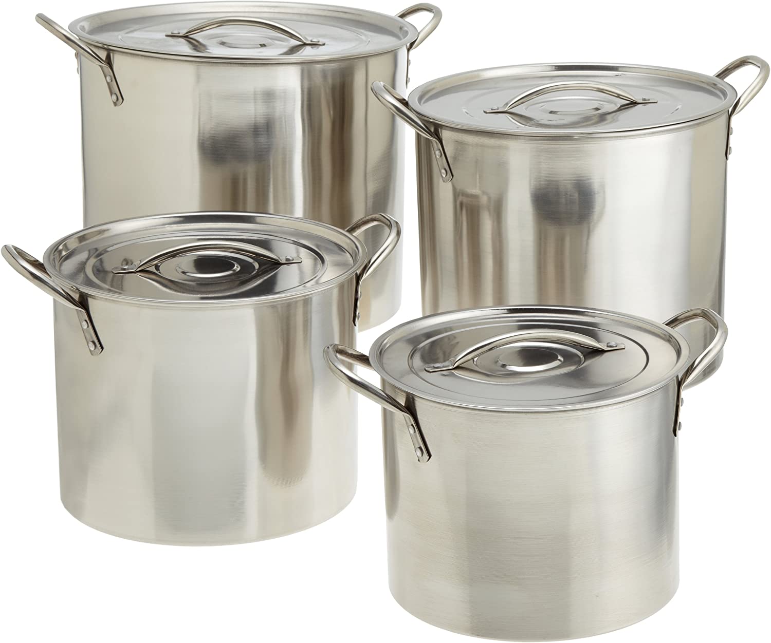 Star Crafts 4 Piece Stainless Steel Stock Pot Cookware Set Contains 4 ...