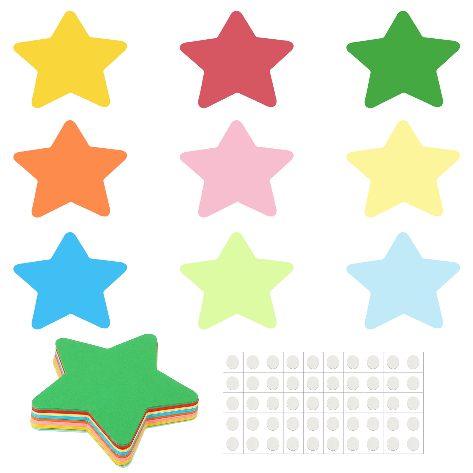 Star Cutouts, 45 Pack Paper Stars, Colorful Star Cutout for Classroom ...