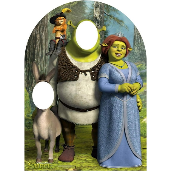 Star Cutouts, Shrek, Fiona, Donkey & Boots, Cardboard Cutout Standup ...