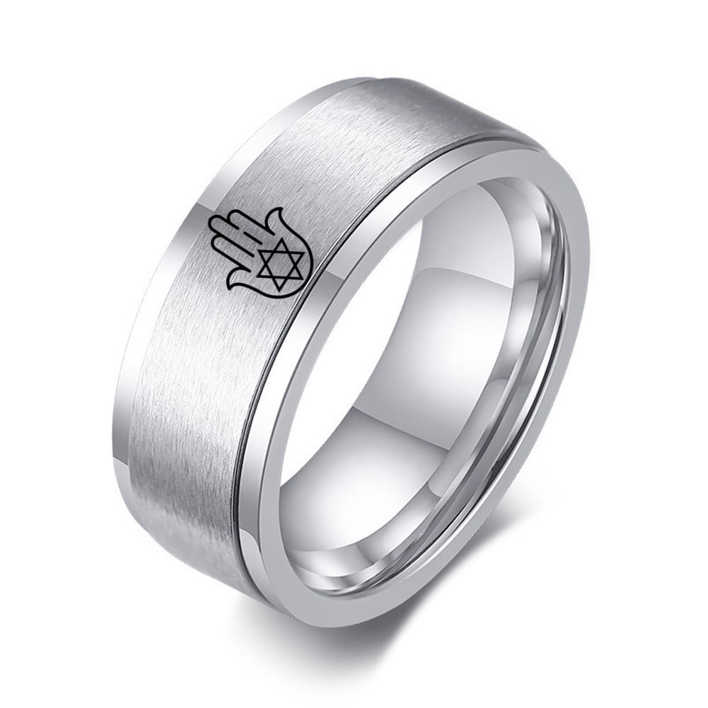Star of David with Hamsa Spinner Ring from Israel, Jewish Magen Star ...
