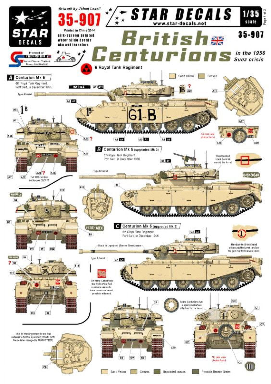 Star Decals 1:35 British Centurion in Suez Canal Crisis 1956 #35907 ...