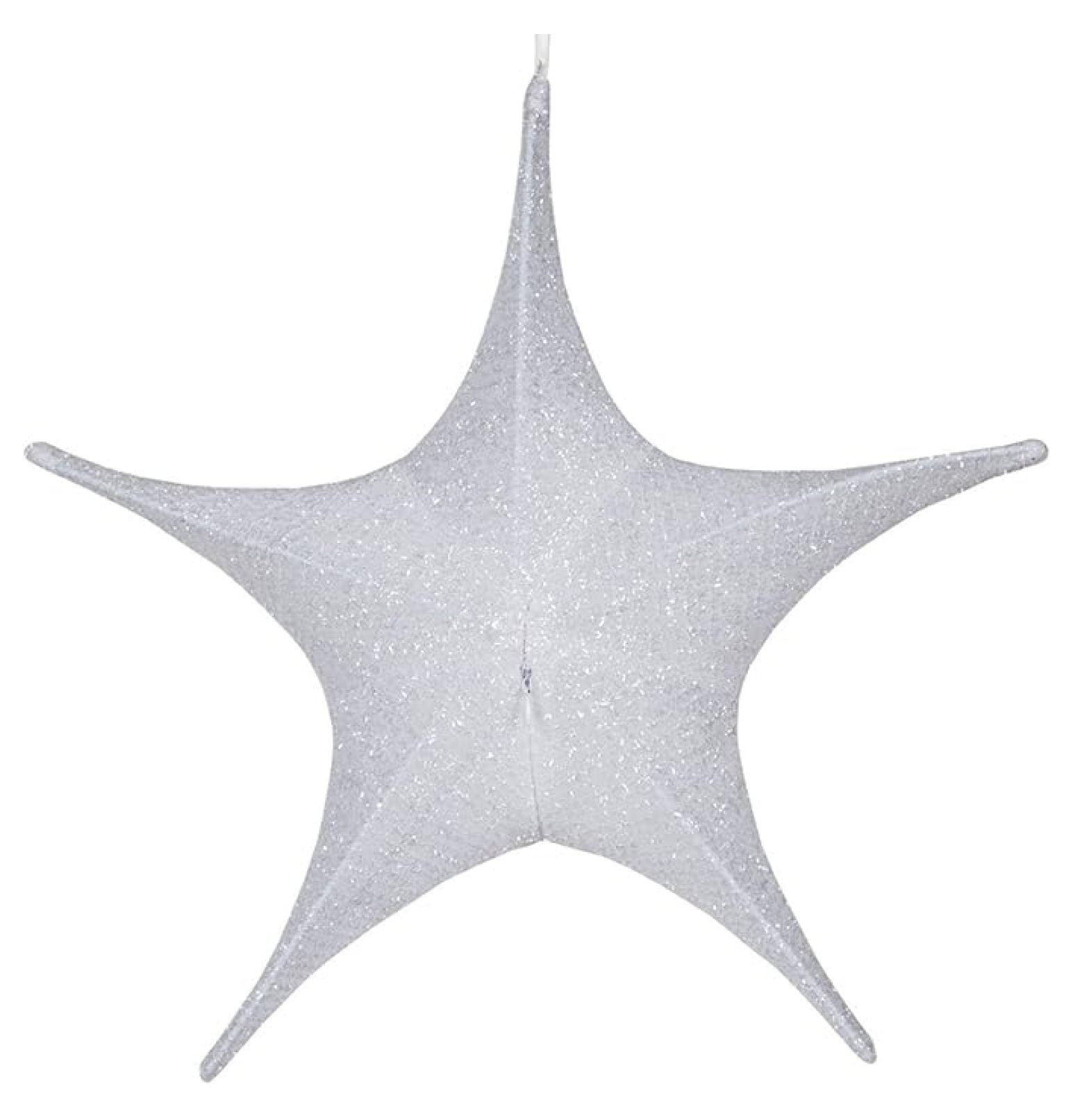 Star Decoration 16 Inch - Christmas & 4th of July Stars, White Metallic ...