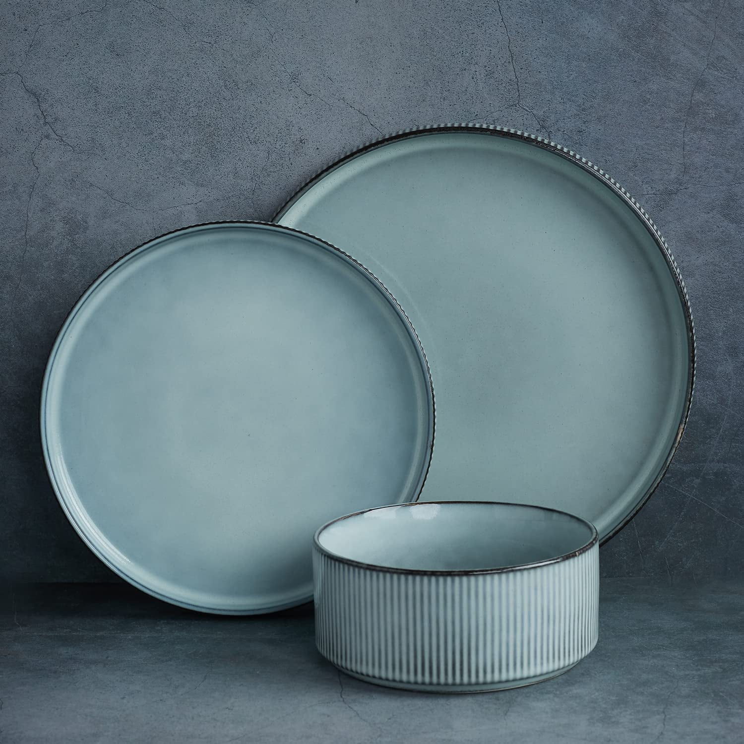 Star Dinnerware Sets, Plates and Bowls Set for 4, 12 Pieces Dish Set ...