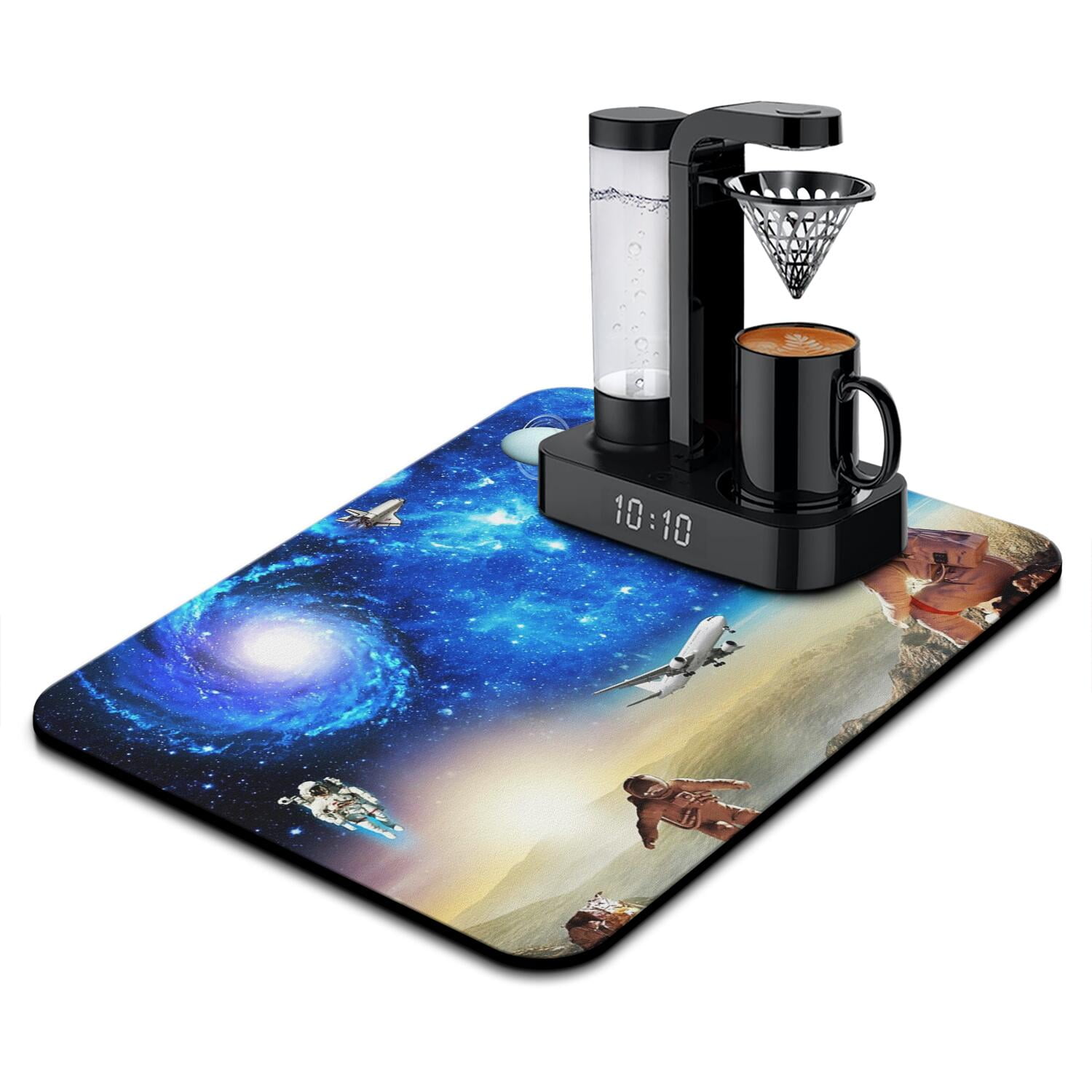 Star Dish Drying Mat, Moon Sun Rocket Alien Absorbent Kitchen Mat ...