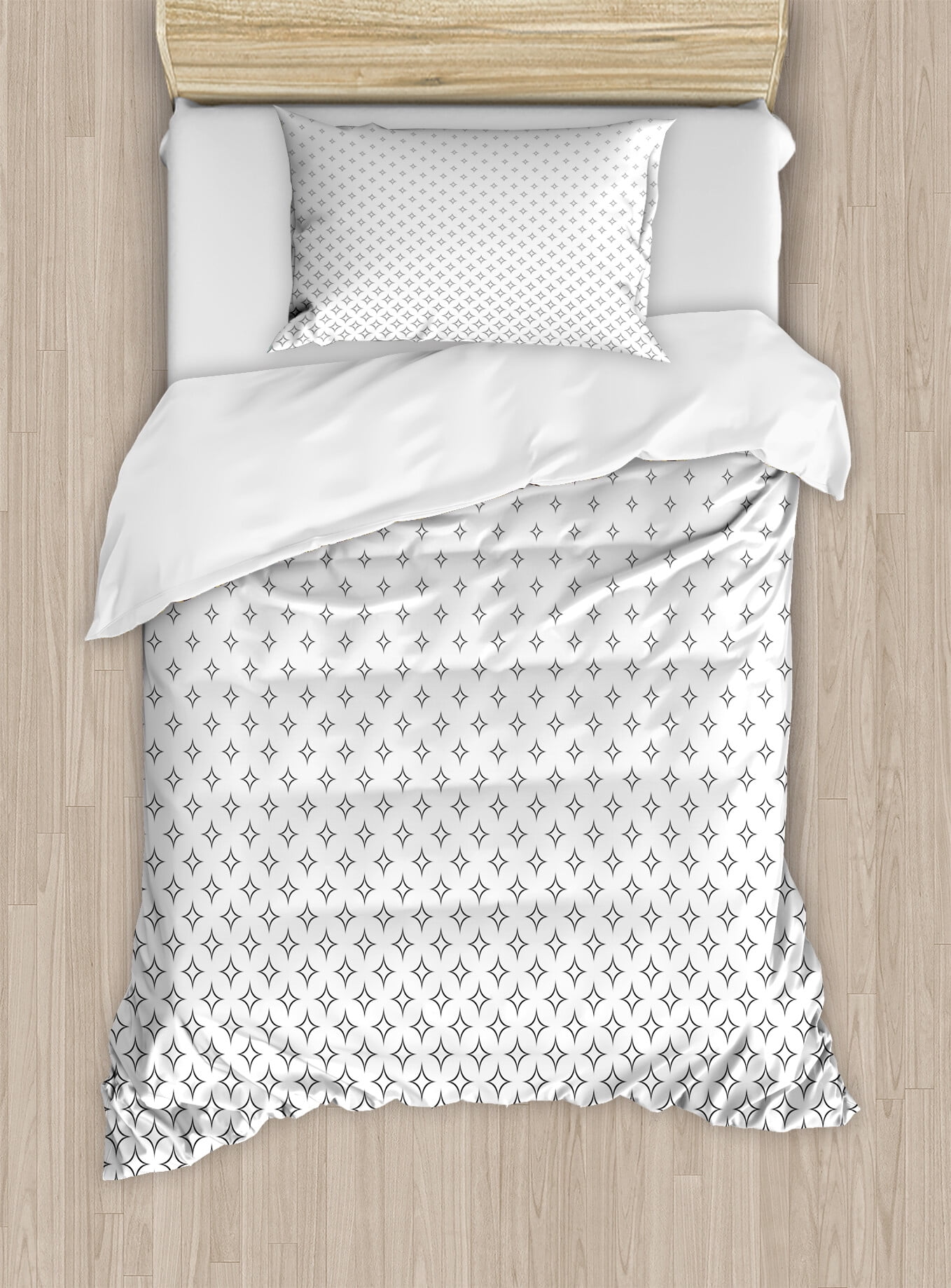 Star Duvet Cover Set, Abstract Diamond Stars Theme Pattern Infinity Geometric Minimalistic ...