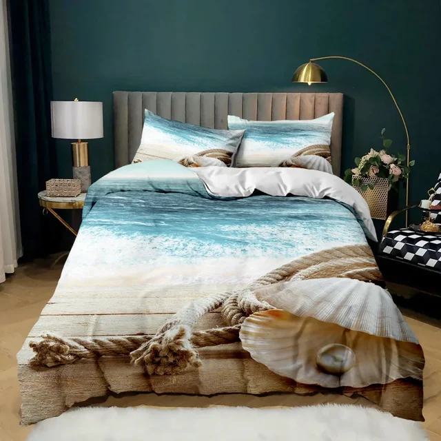 Star Duvet Cover Set Ocean Bedding Set Hawaiian Marine Sea Waves 3D ...