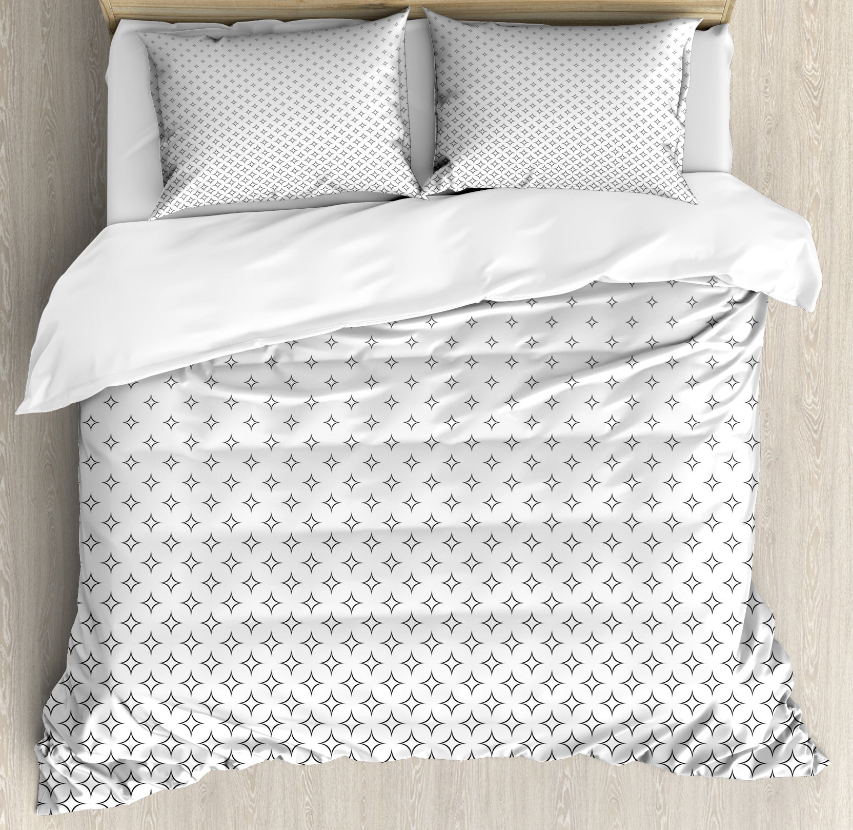 Star Duvet Cover Sets, Abstract Diamond Stars Theme Pattern Infinity Geometric Minimalistic ...