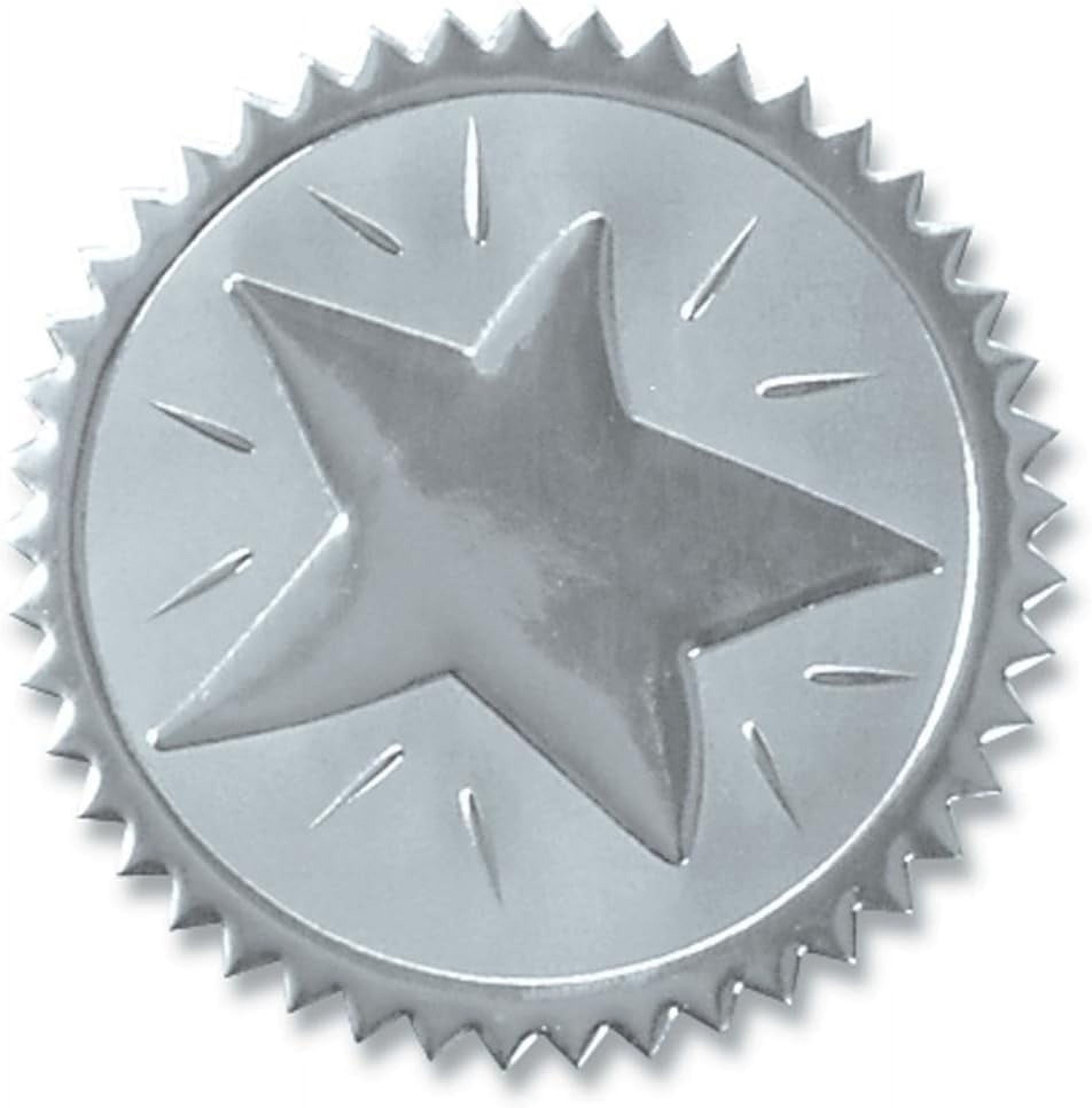 Star Embossed Silver Serrated Edge Certificate Seals, 2 Inch, Self ...