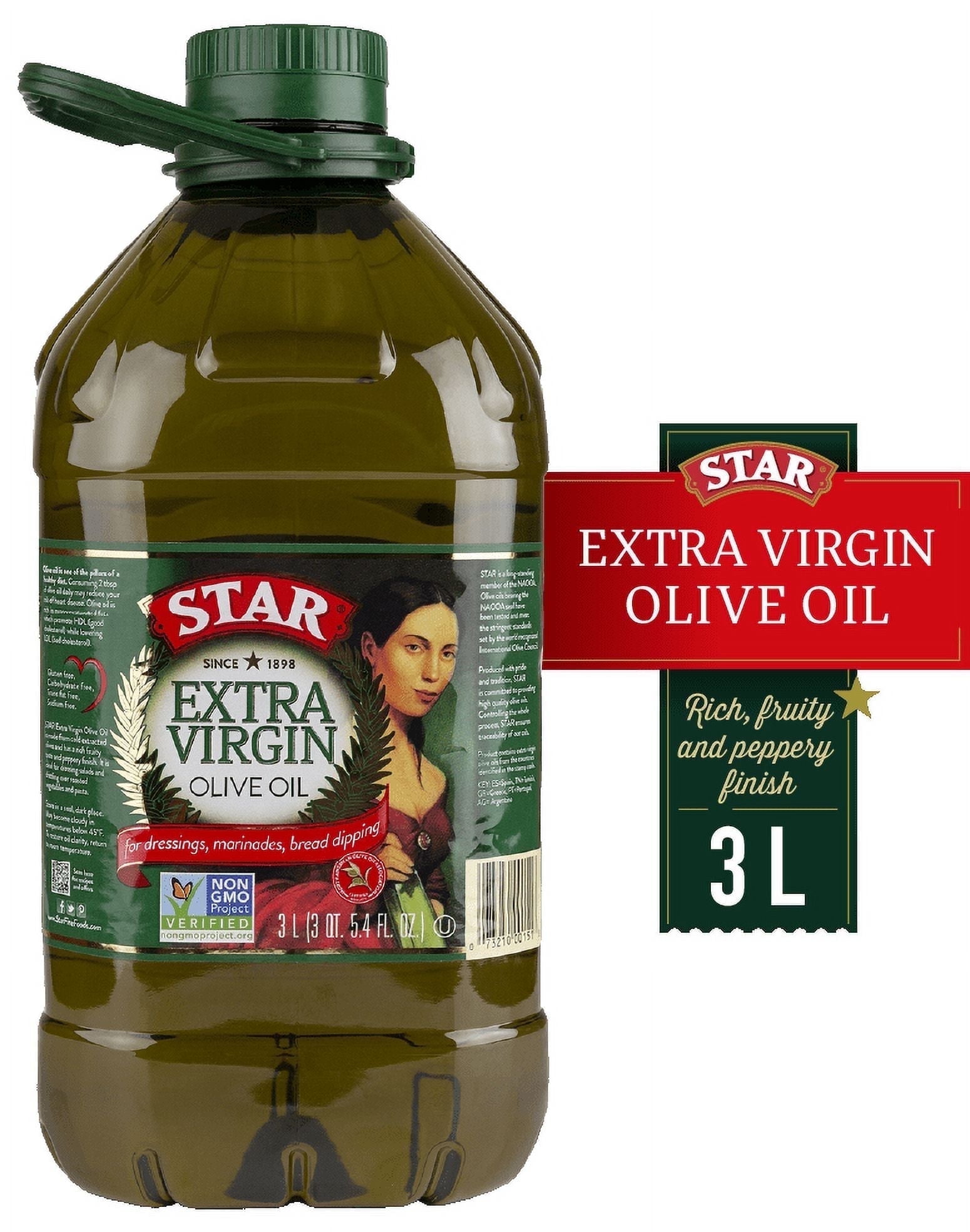 Star Extra Virgin Olive Oil, 3L Jug, Fresh-Pressed, Kosher, Shelf ...
