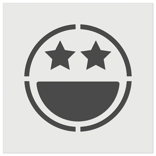 Star Eyes Happy Face Big Smile Mouth Emoticon DIY Cookie Wall Craft ...