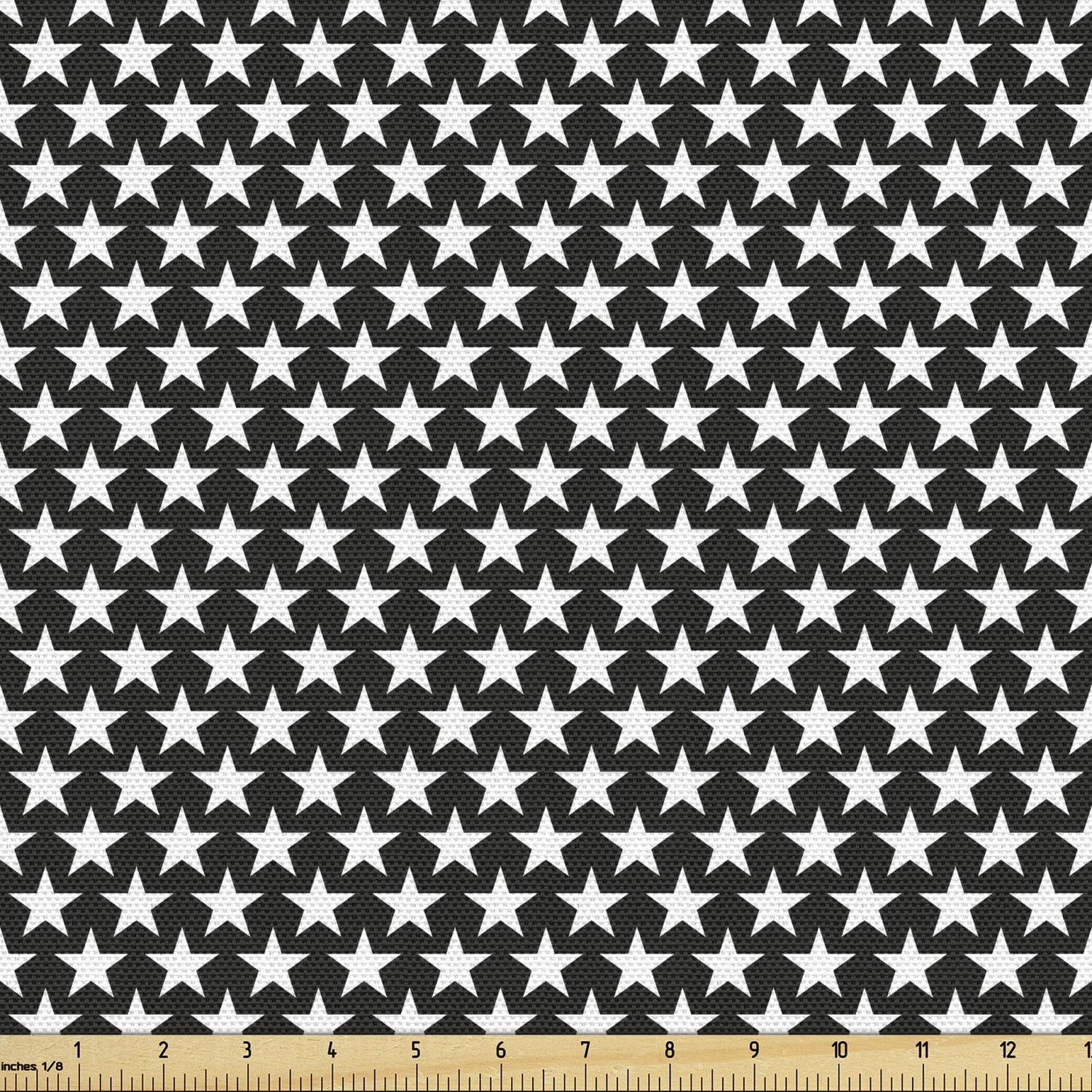 Ambesonne Star Fabric by the Yard Upholstery, Monochrome Celestial ...