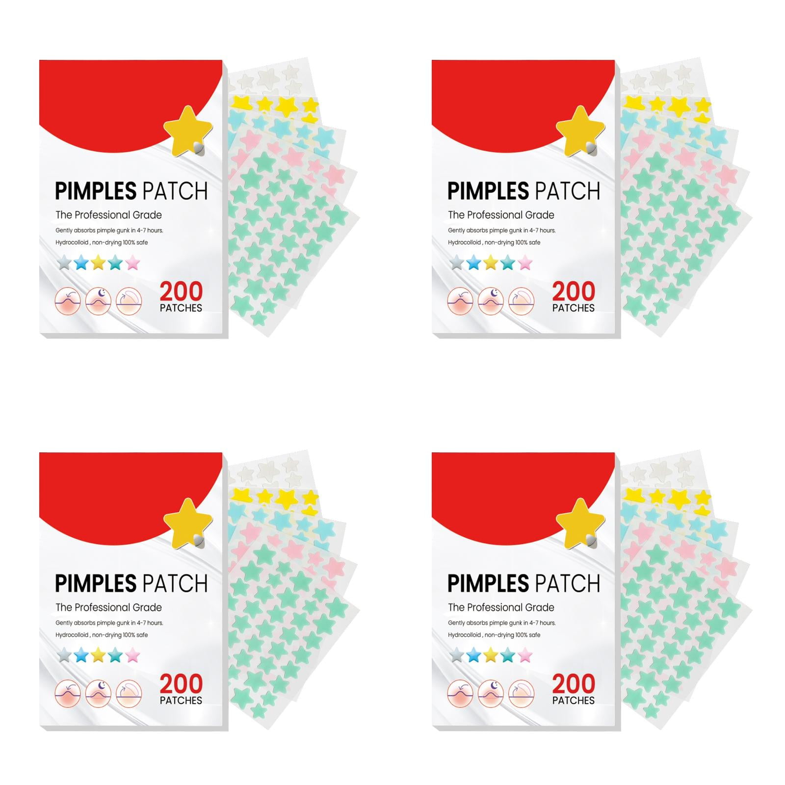 Star Facial Sticker Fades Closed Clearing Breathable Skin Texture ...