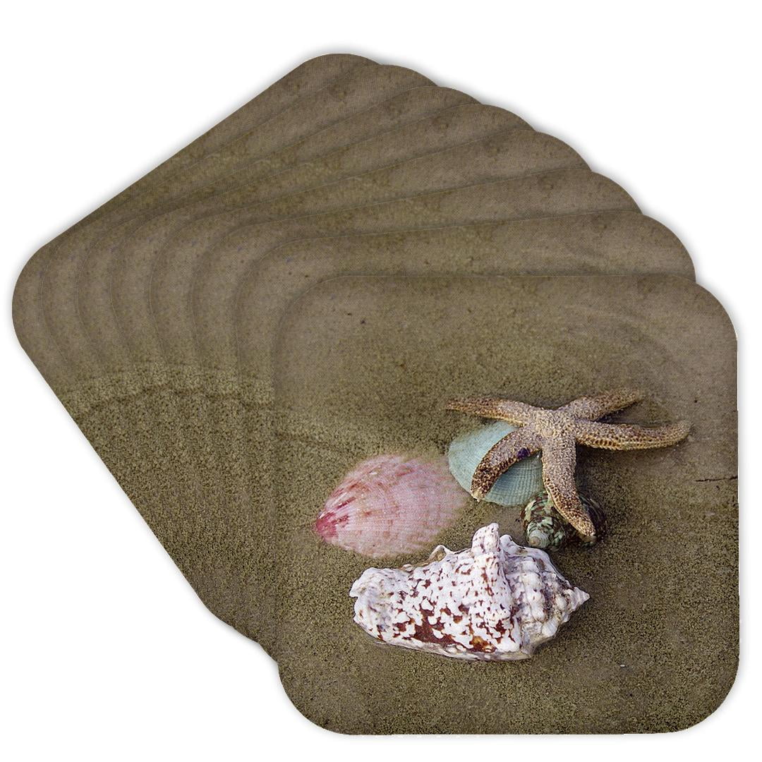 3dRose, Star Fish n Sea Shells, Set of 8 Coasters - Soft - Walmart.com