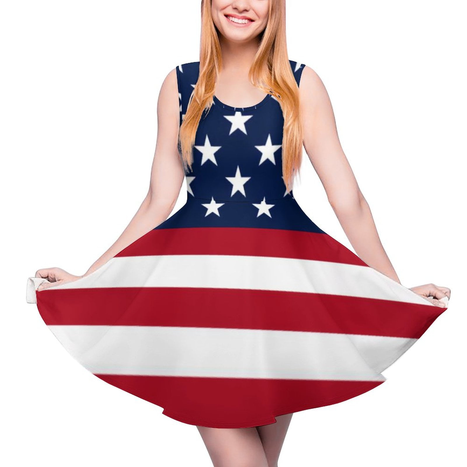 Star Flag Pirnt Dress USA 4th of July Independence Day Aesthetic ...