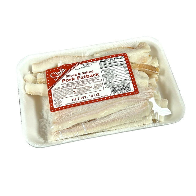 Star Foods Sliced Pork Fatback, shrink wrapped, salted & cured, raw ...