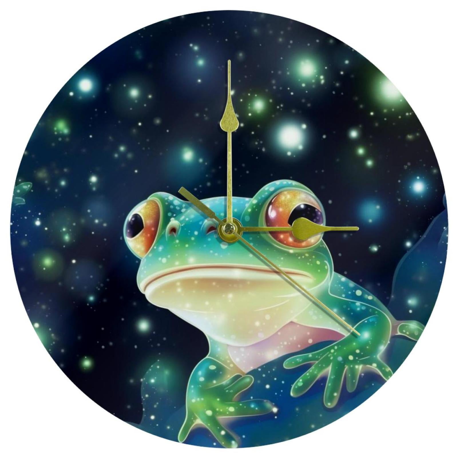 Star Frog Circular Acrylic Wall Clock - Contemporary Design with Quartz ...