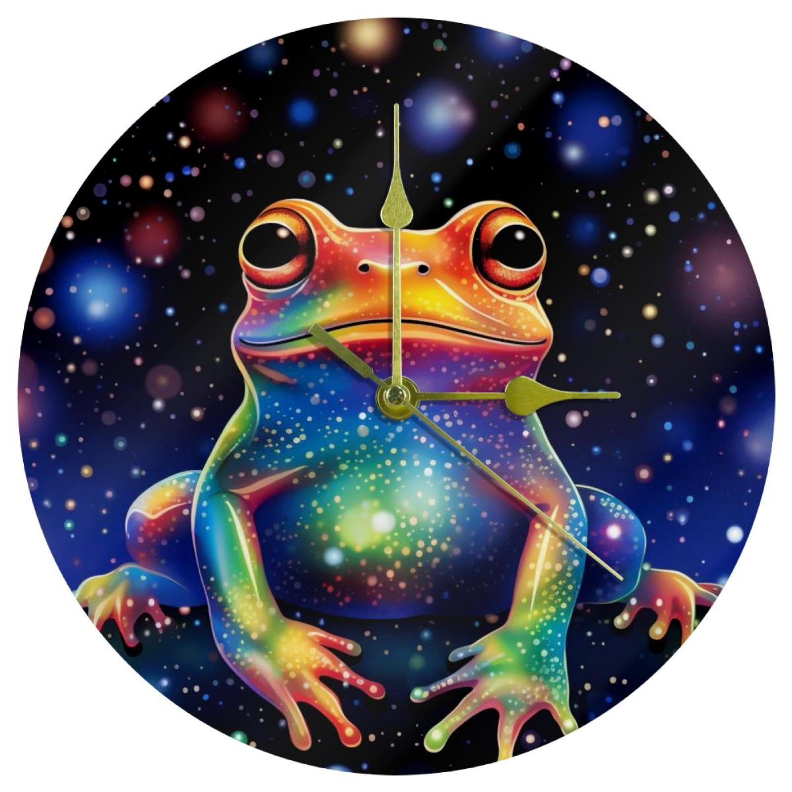 Star Frog Circular Acrylic Wall Clock - Elegant Timepiece for Home with ...