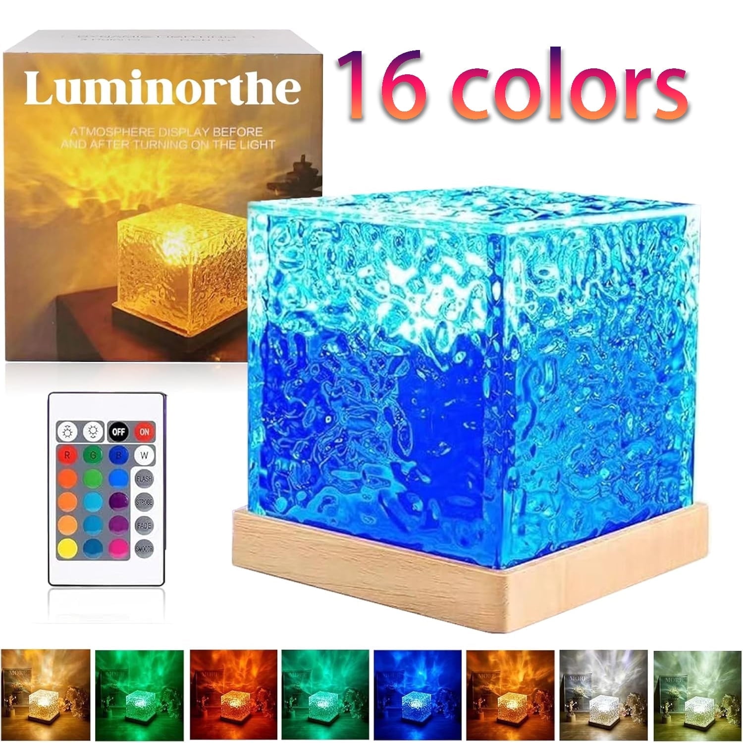 OhhGo LED Ocean Wave Projector, 16 Color Night Lights with Remote, 3D ...