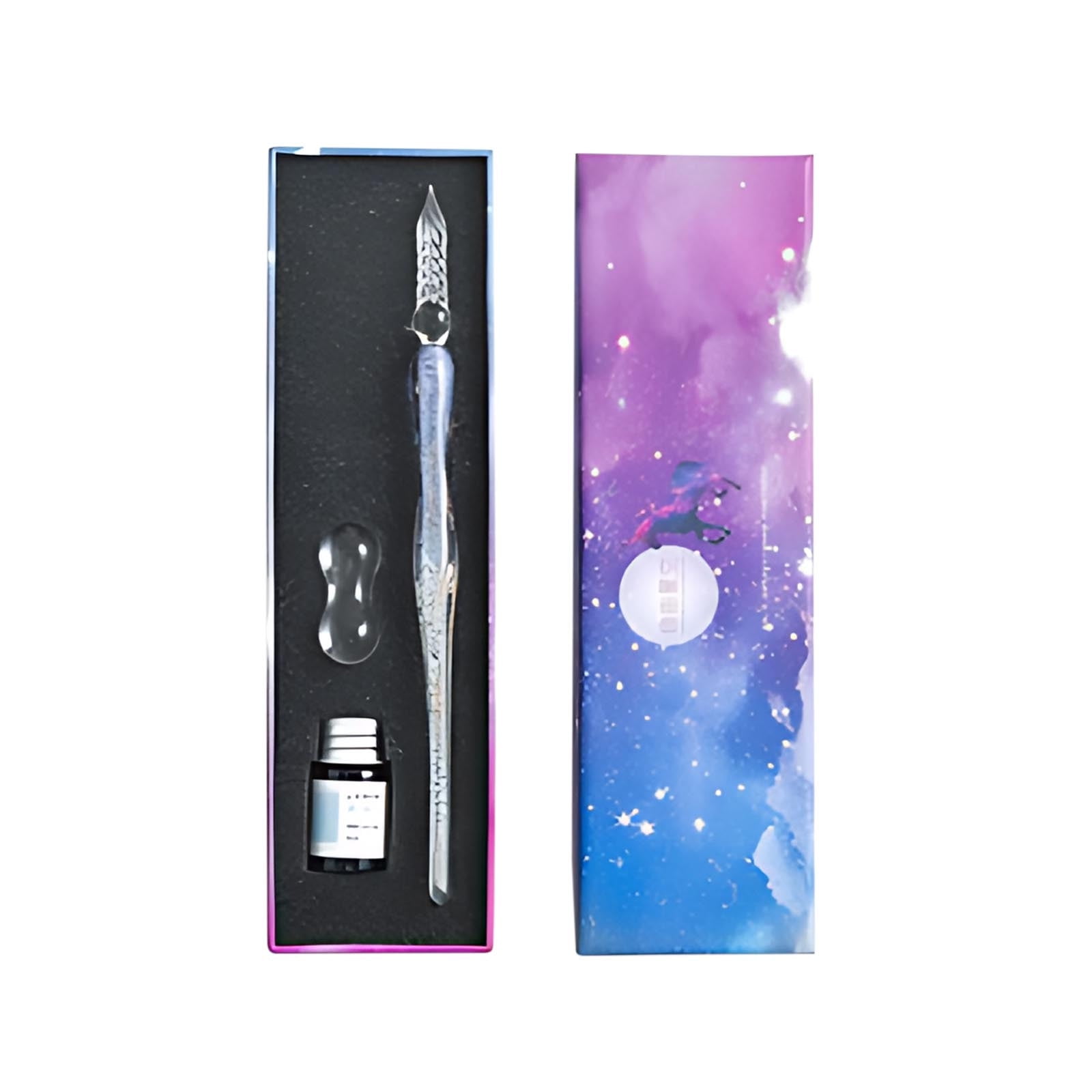 Star Glass Dip Calligraphy Pen, 18-Pieces 14 Color Inks, Pen Holder ...