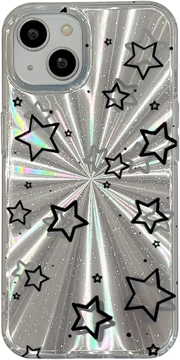 Star Glitter Scattering Silver Phone Case for iPhone 12/12 Pro ...