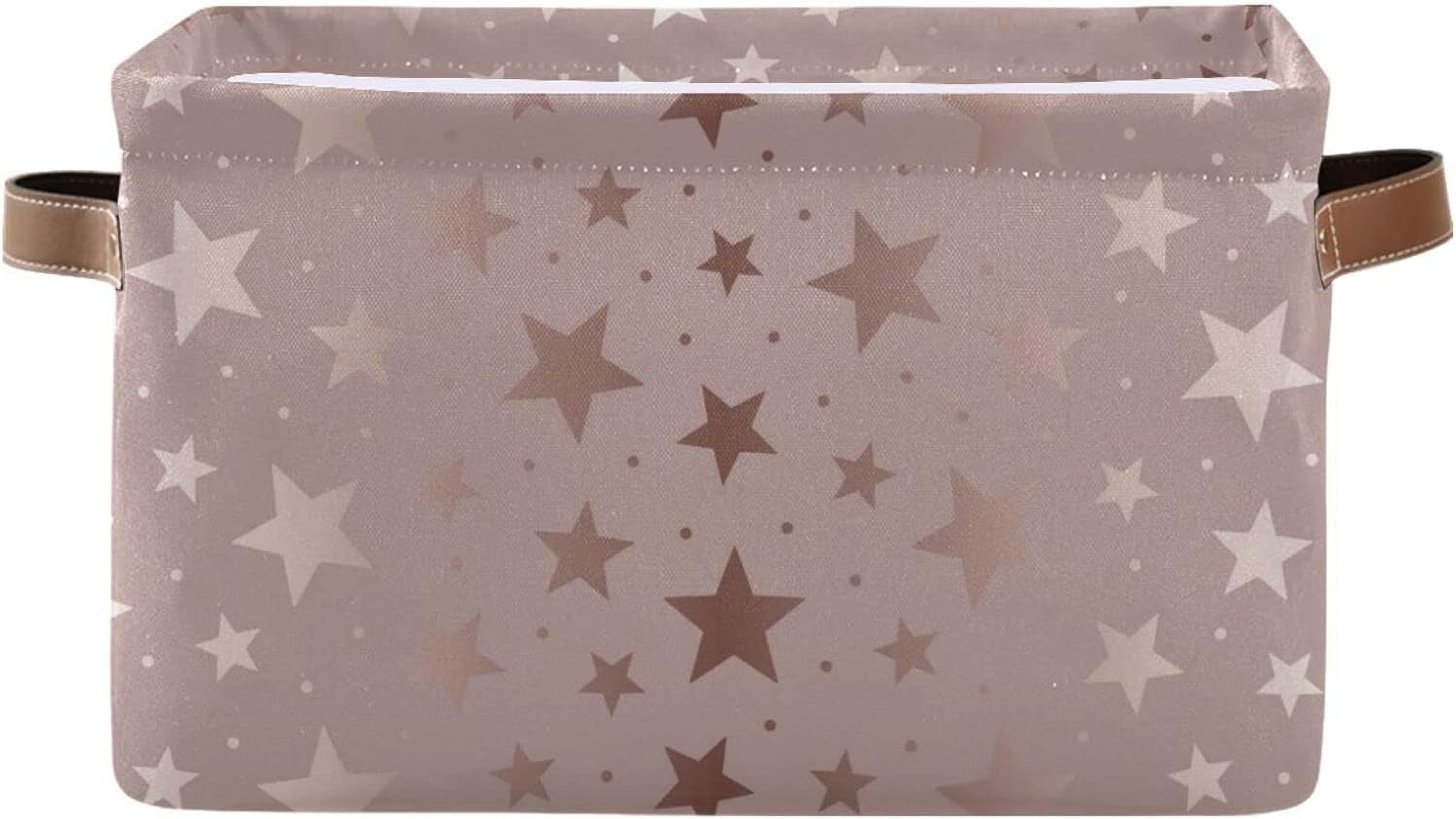 Star Glitter Texture Storage Baskets Rectangle Foldable Canvas Fabric ...