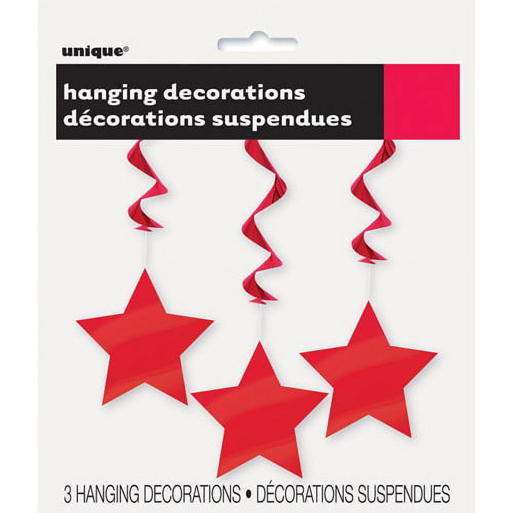 Star Hanging Decorations, 26 in, Red, 3ct - Walmart.com