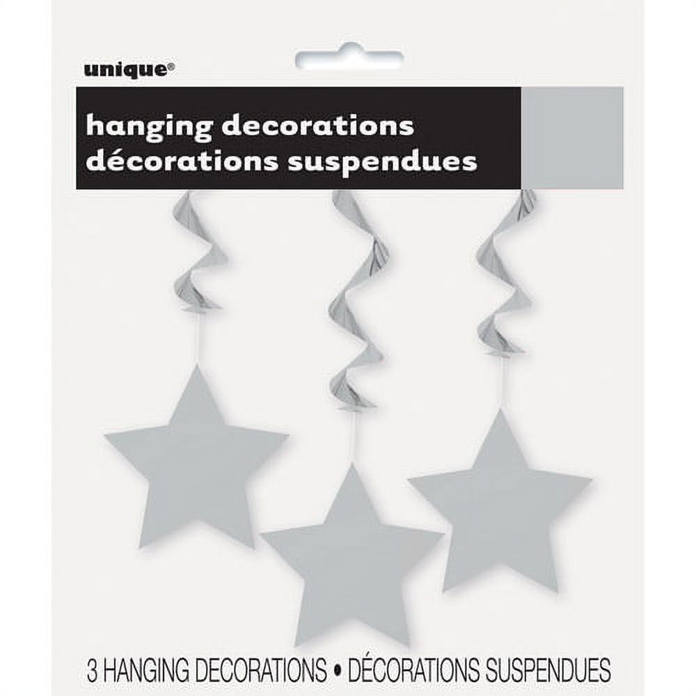 Star Hanging Decorations, 26 in, Silver, 3ct - Walmart.com