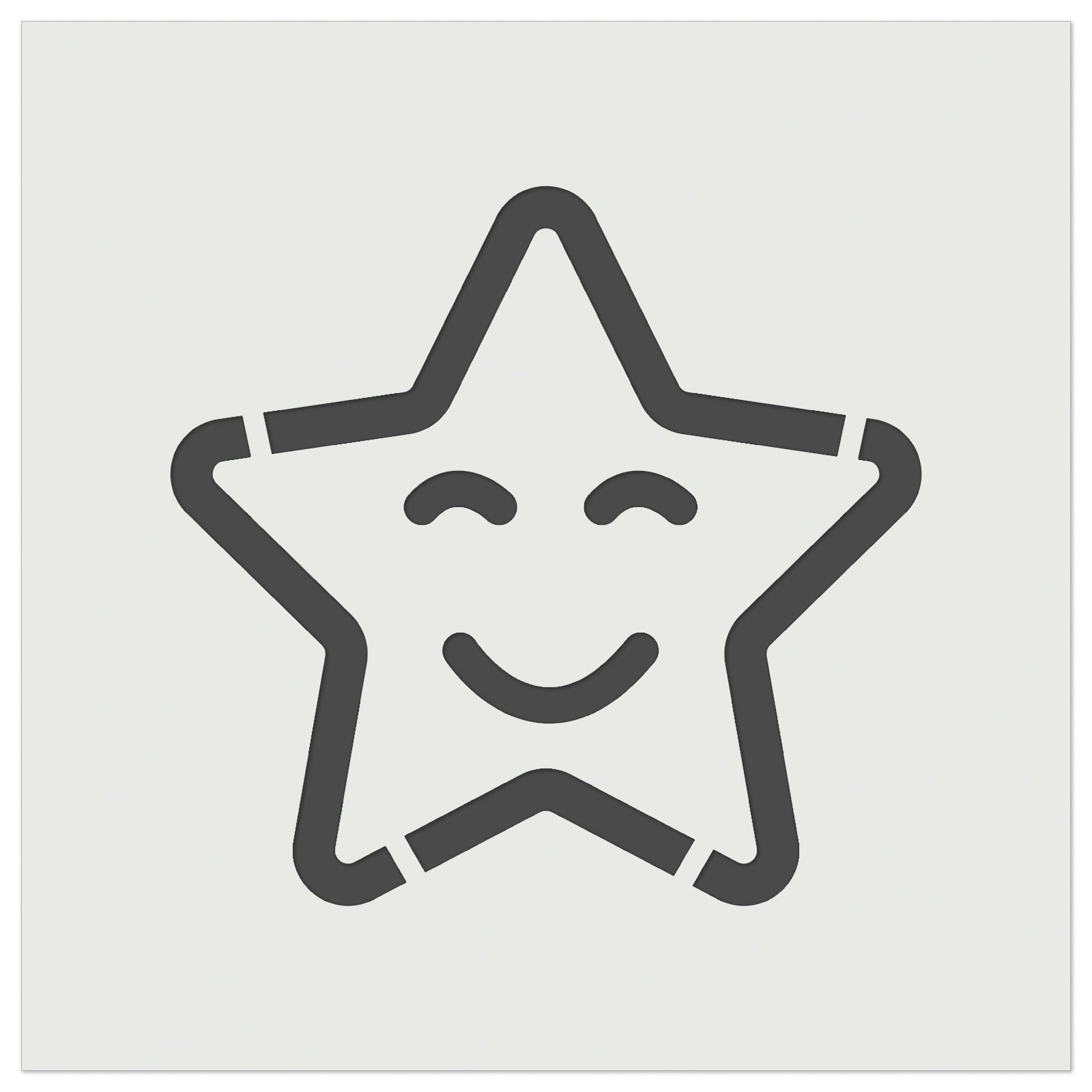 Star Happy Face Emoticon DIY Cookie Wall Craft Stencil - 9.0 Inch ...