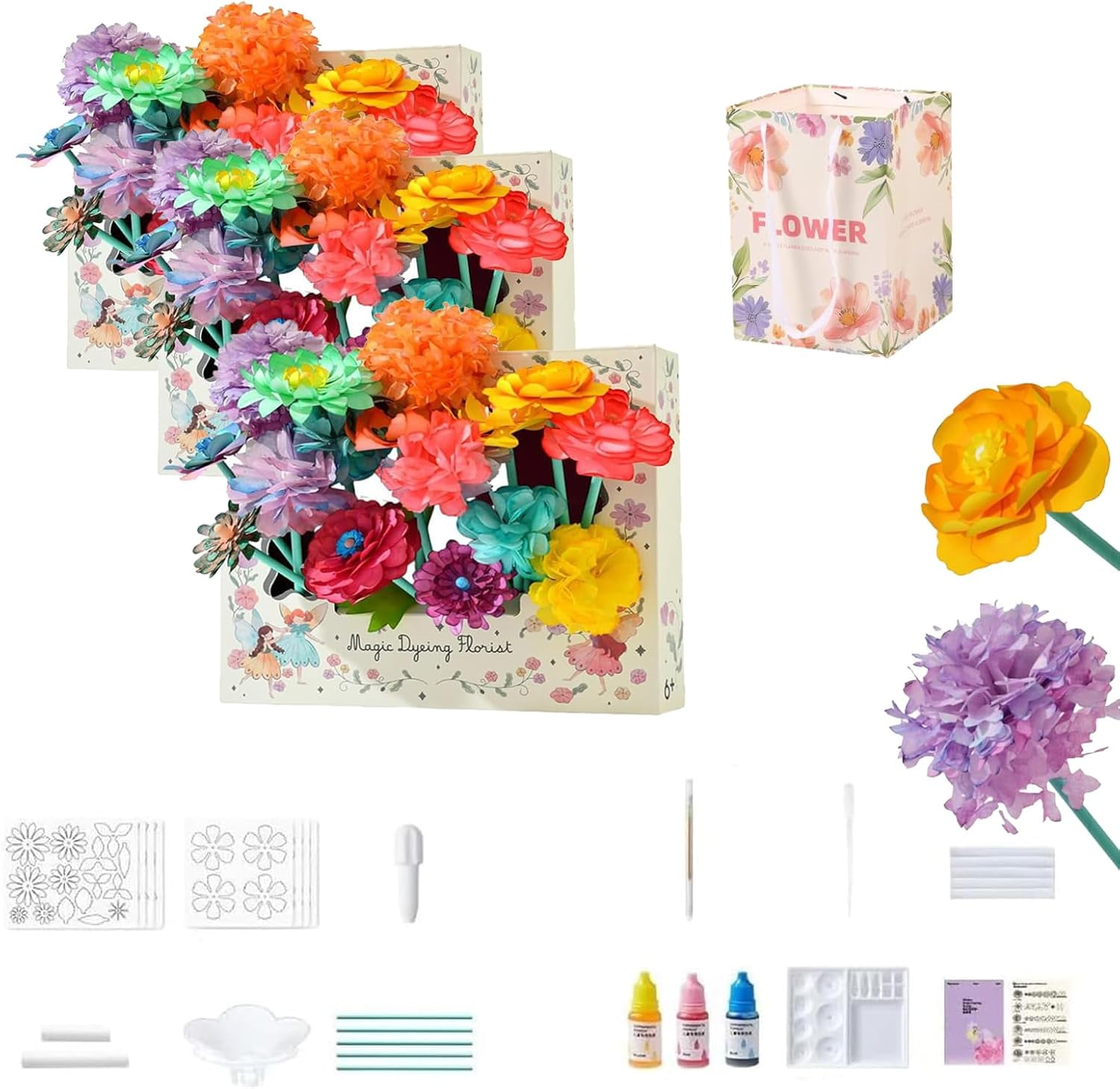 Star Helio BloomJoy Magic Petal Flower Art Kit, Bloom Joy Colored Flowers Creative Toys-DIY ...