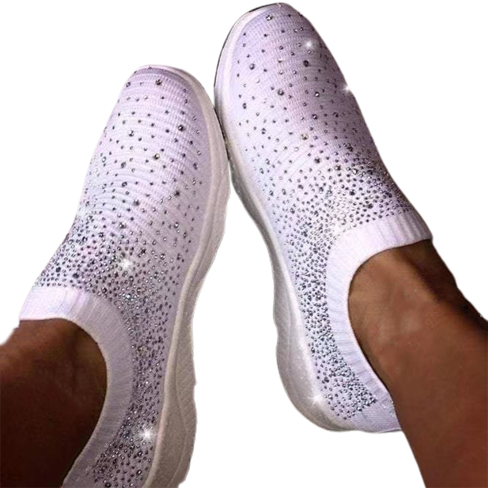 Star Home Glitter Slip-on EVA Elastic Topline Mesh Women Sneakers ...