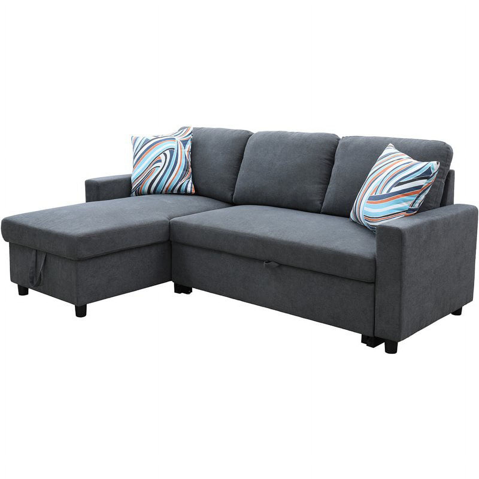 Star Home Living Hannah Microfiber Fabric Revers. Sectional Sofa in ...