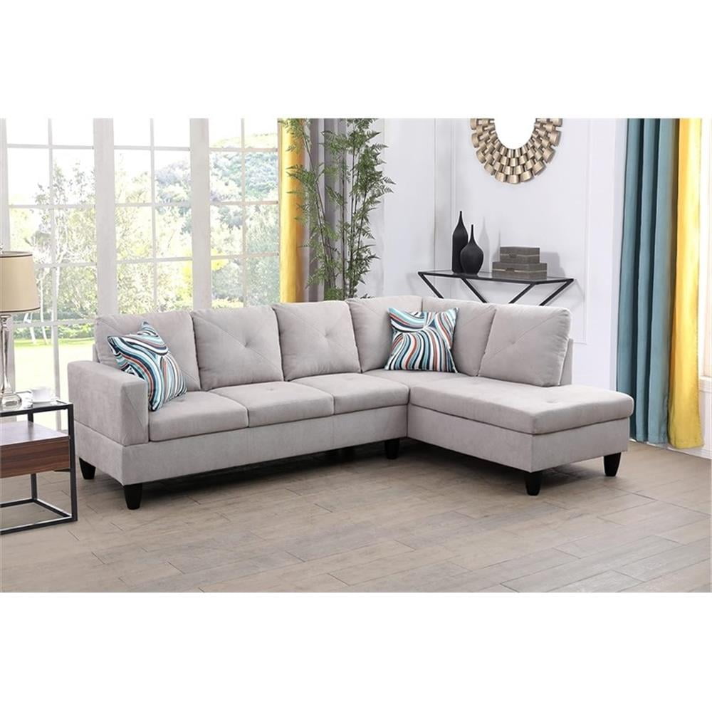 Star Home Living Sofia Sectional Light Gray - Walmart.com