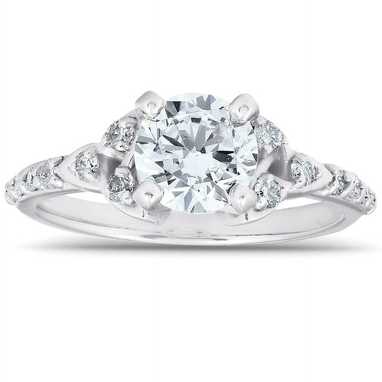 Star Jewel 1 Ct Round Cut Lab Grown Simulated Diamond Engagement Ring ...
