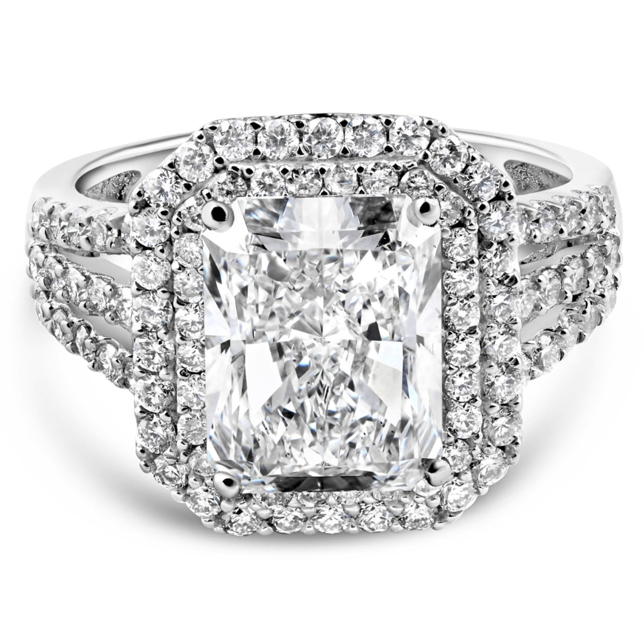 Star Jewel 14K White Gold Plated Radiant Cut Diamond Ring - 2 Ct ...