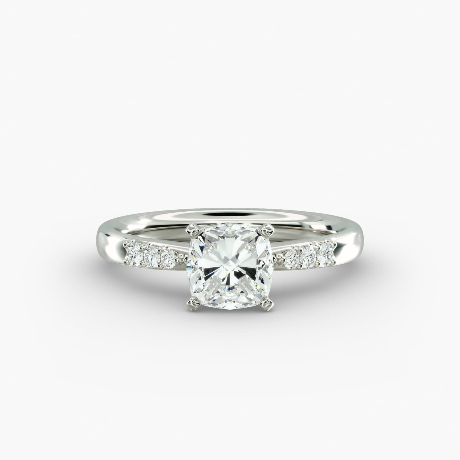 Star Jewel 14K White Gold Plated Ring - 2.2 Ct Cushion Cut Diamond Ring ...