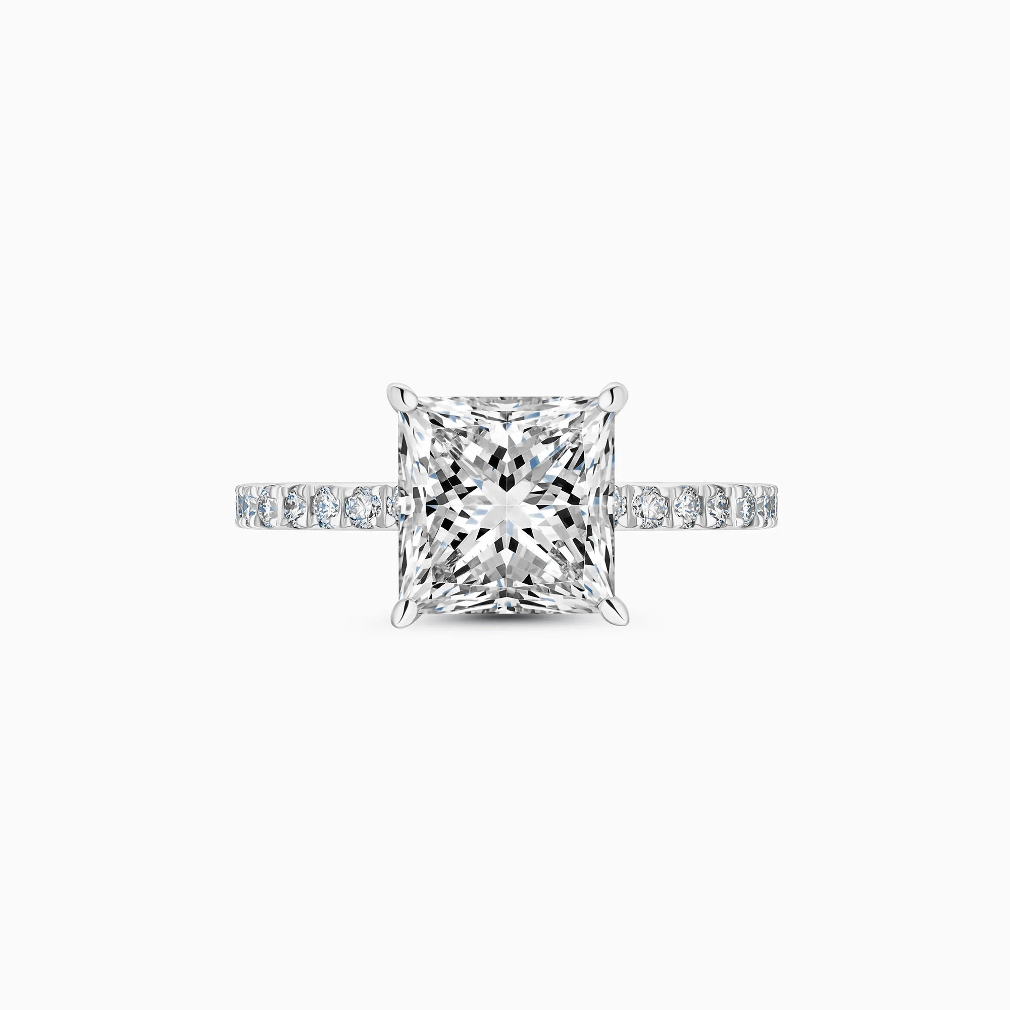 Star Jewel 2.1 Ct Princess Cut Diamond Engagement Ring - 14K White Gold ...